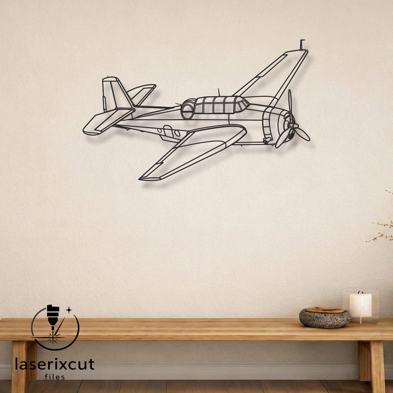 Grumman Tbm Avenger - Svg Dxf AI Pdf CDR EPS - Laser Cut Aviation Decor ...
