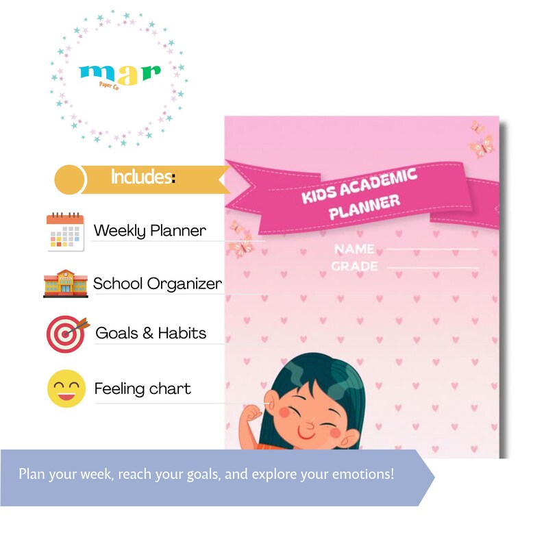 Kids Homework Planner Printable | Weekly School Organizer | PDF - Etsy