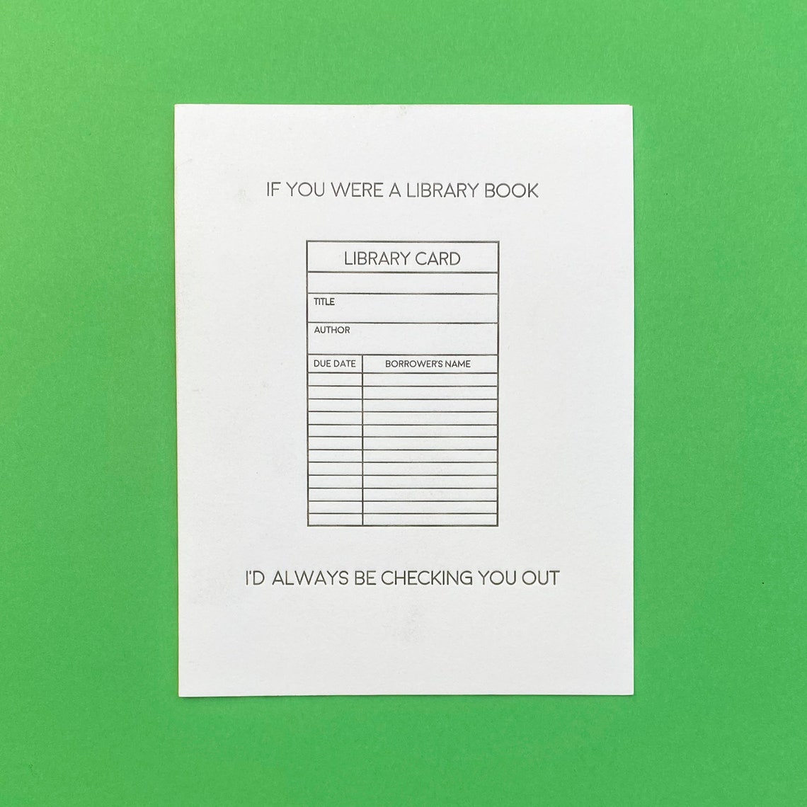 Library Card - Etsy