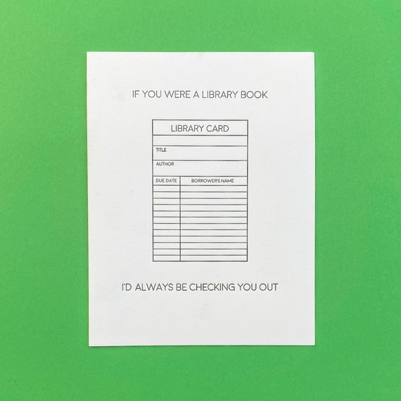 Library Card | Etsy