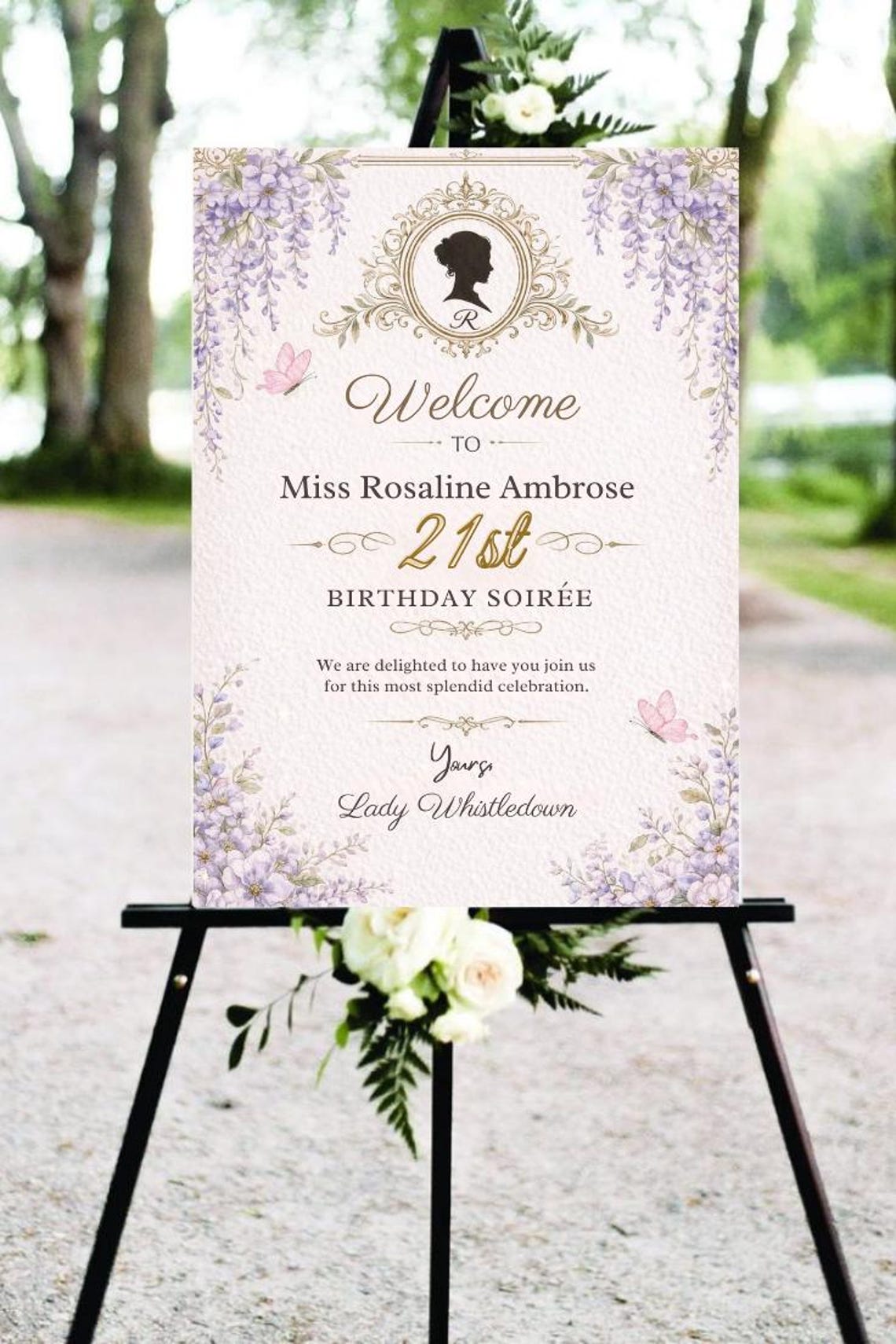 Bridgeton Welcome Sign Template | Regency Birthday Soirée Poster ...