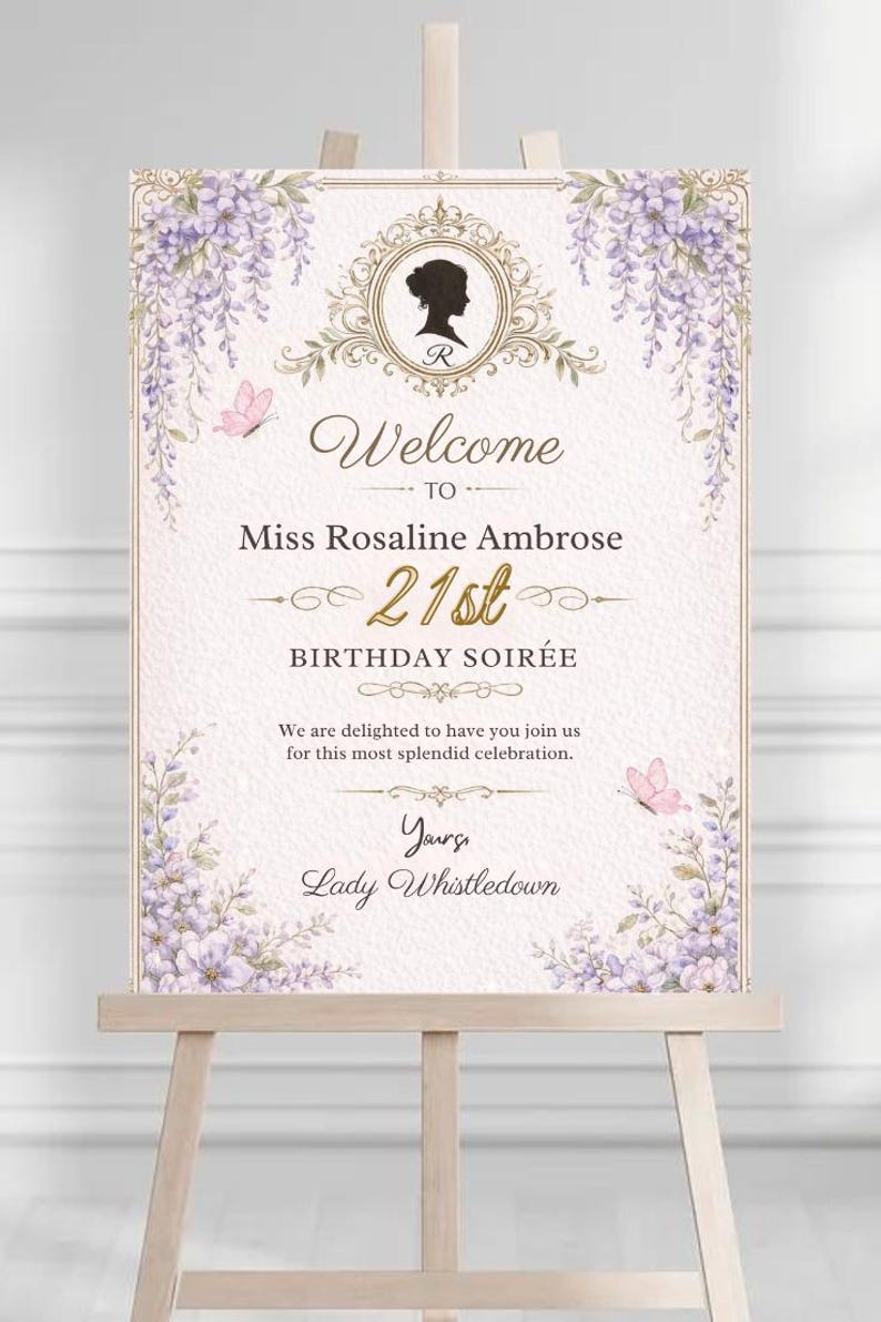 Bridgeton Welcome Sign Template | Regency Birthday Soirée Poster ...