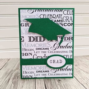 Graduation Card in Green and White for College and High School ...