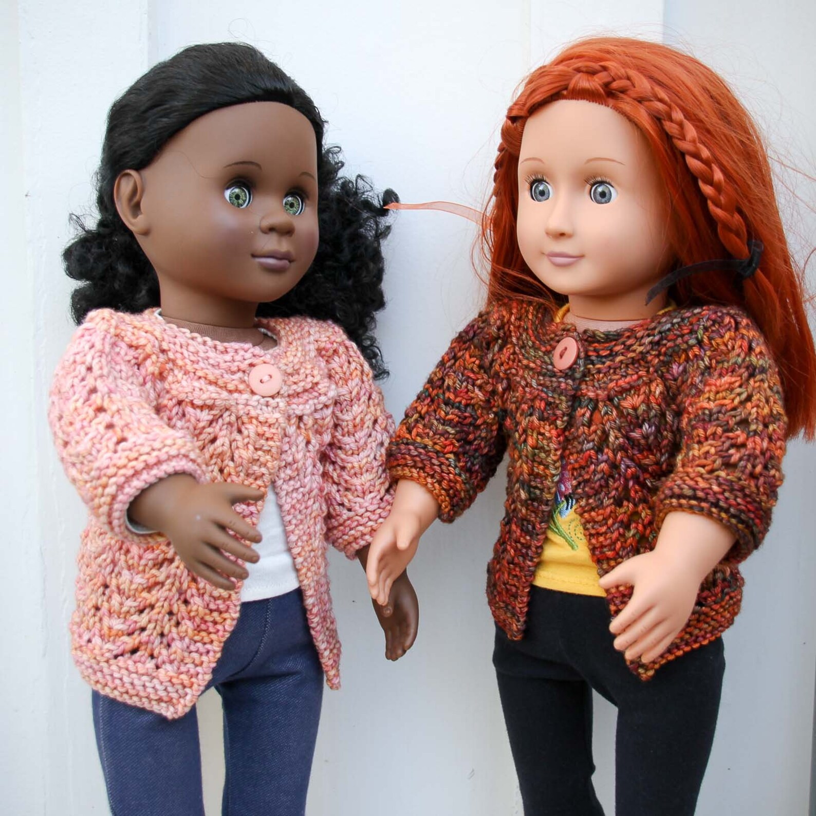 Doll Cardigan Hand Knitted in a Peach Colored Lace Pattern - Etsy