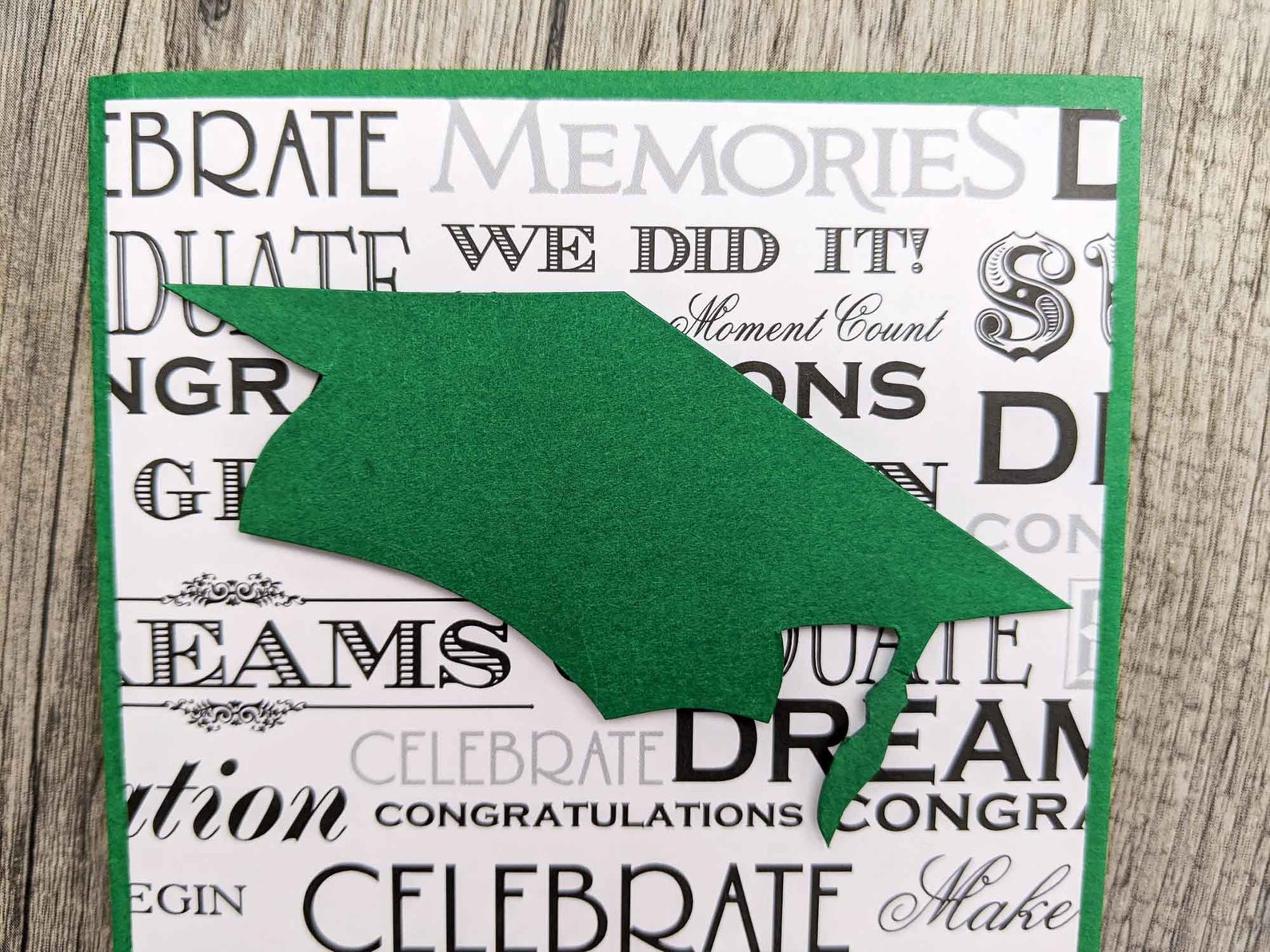 Graduation Card in Green and White for College and High School | Etsy