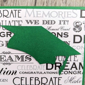 Graduation Card in Green and White for College and High School ...