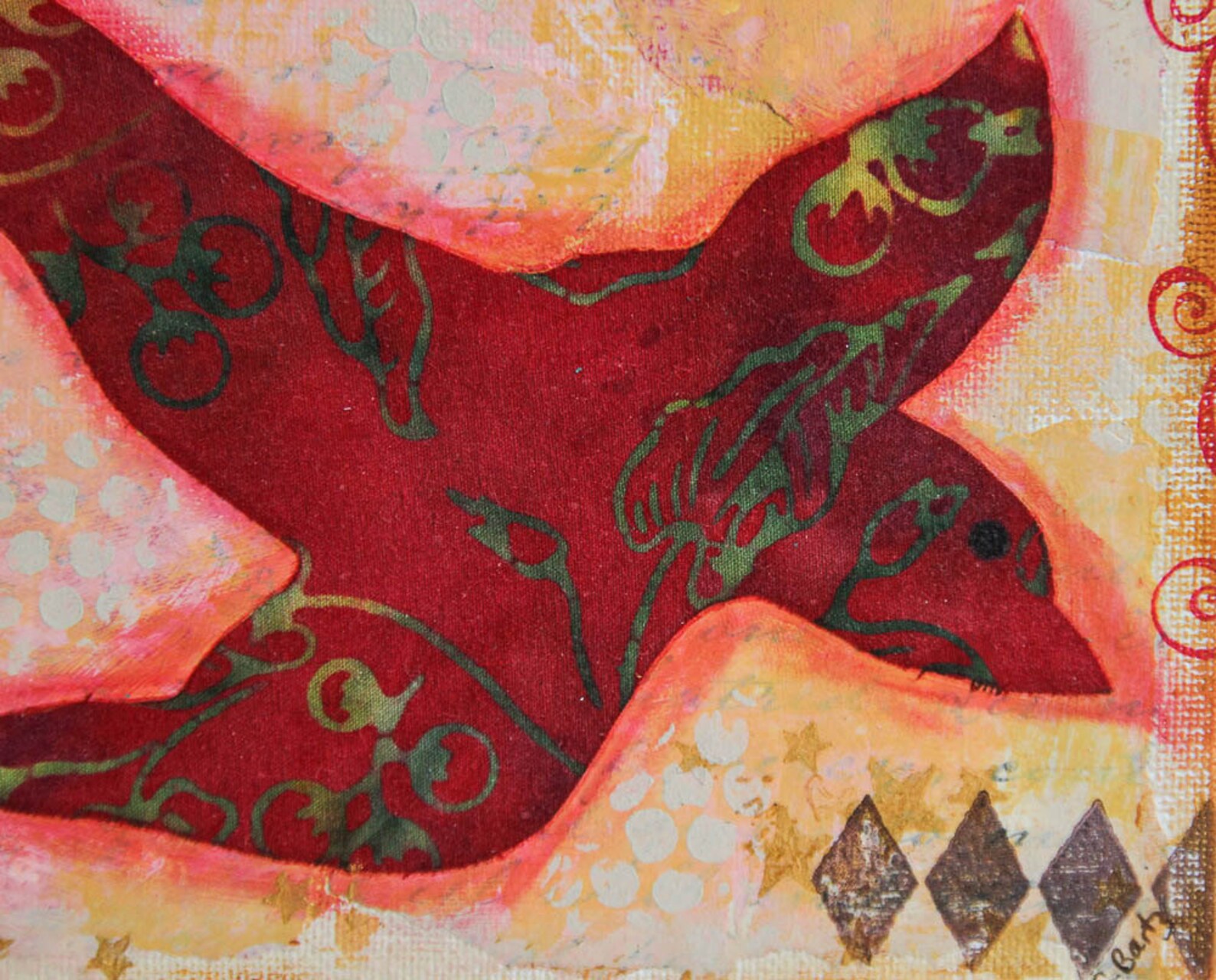 Flying Bird Mixed Media Painting Bird Mixed Media Art - Etsy