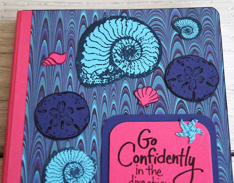 Blue and Pink Seashells Journal with Inspirational Words | Etsy
