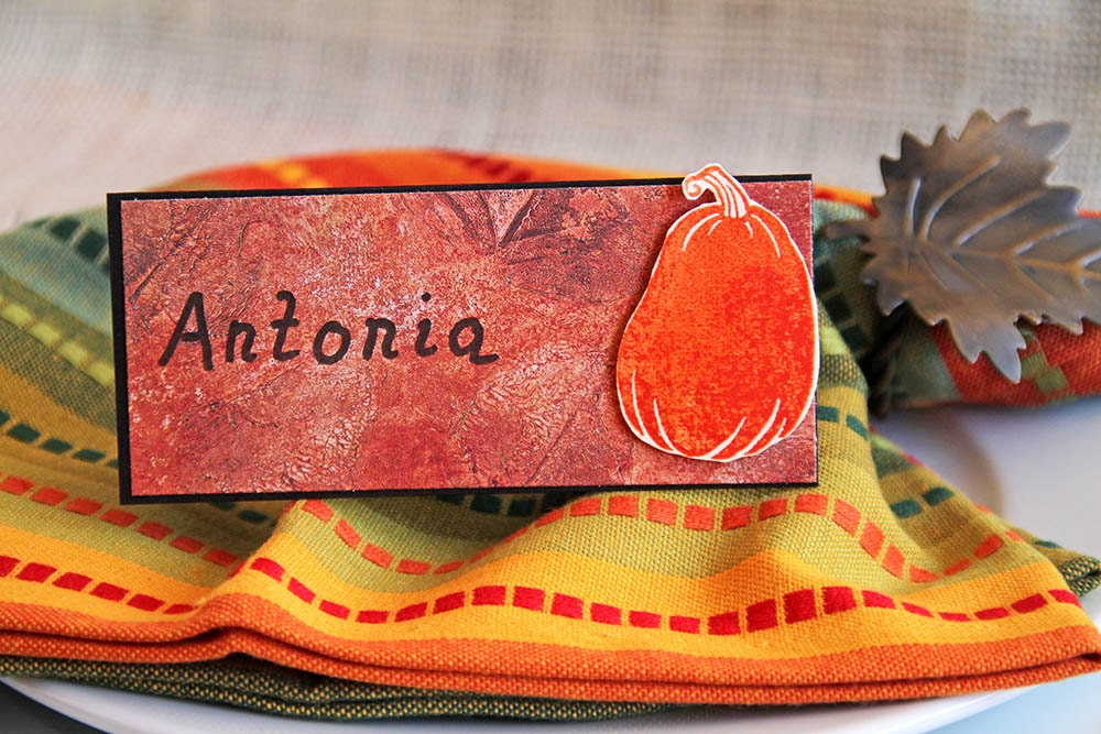 Autumn Pumpkin Place Cards for Thanksgiving and Fall Dinner - Etsy