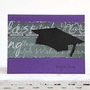 Graduation Congratulations Card in Purple and Black, College and High ...