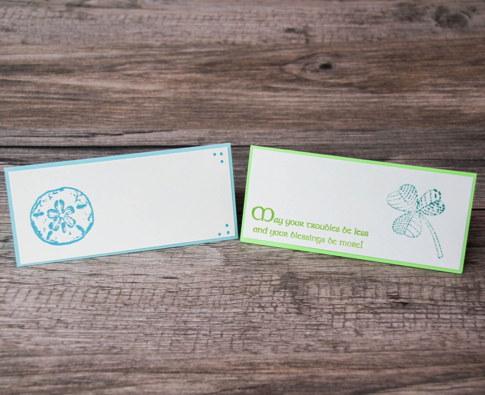 Shamrock Place Cards with Irish Blessing Set of Handmade | Etsy