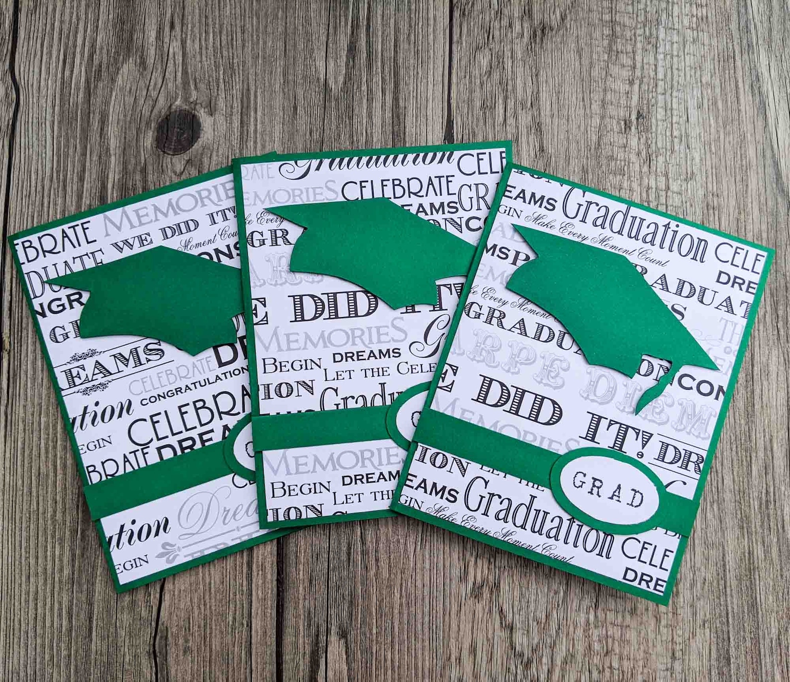 Graduation Card in Green and White for College and High School | Etsy