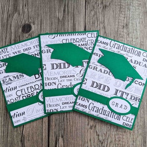 Graduation Card in Green and White for College and High School ...