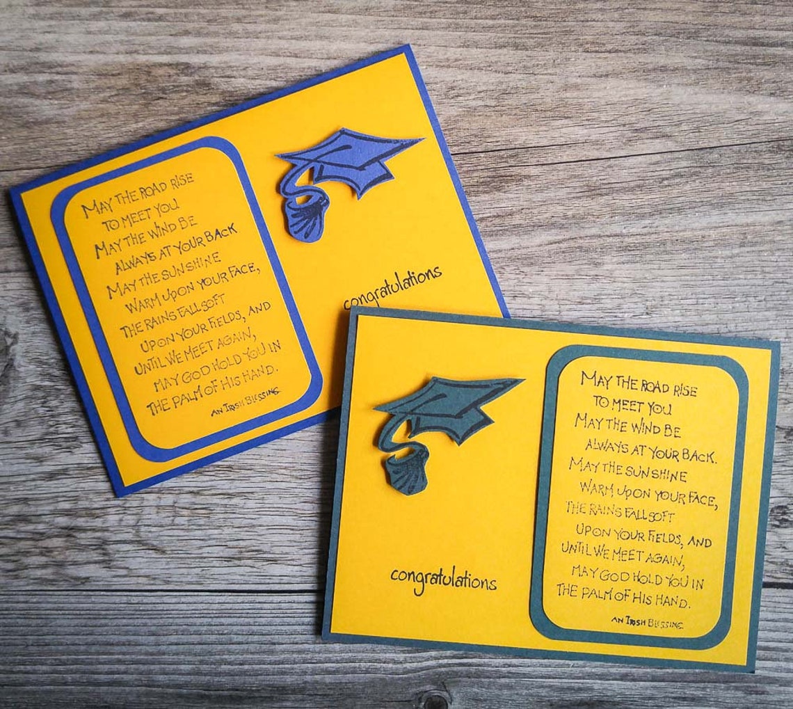 Green and Yellow College Graduation Card with Irish Blessing | Etsy