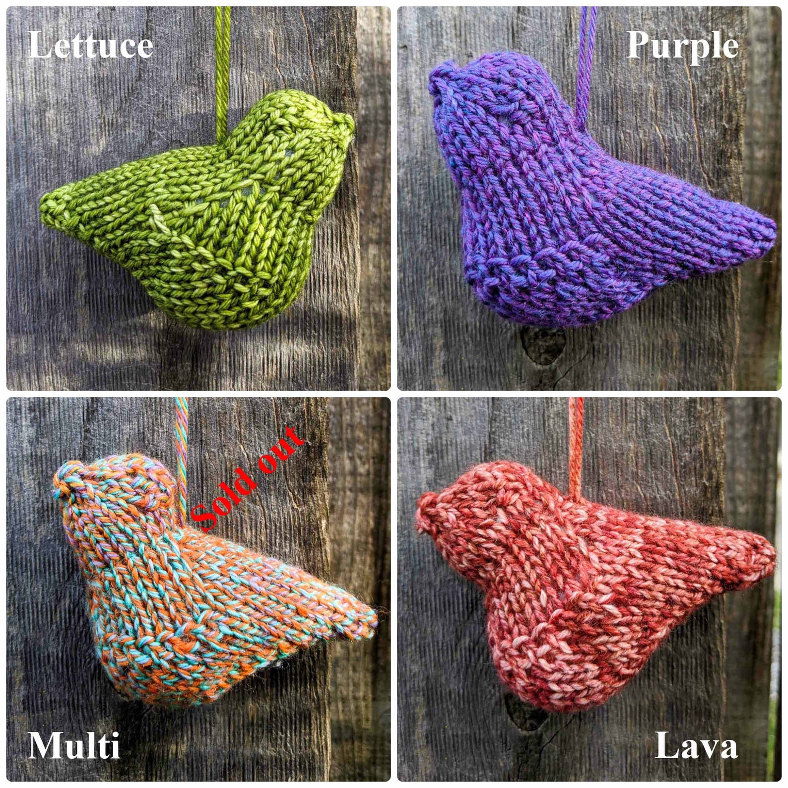 Small Hand Knitted Plush Birds in Various Colors Hand Knit - Etsy