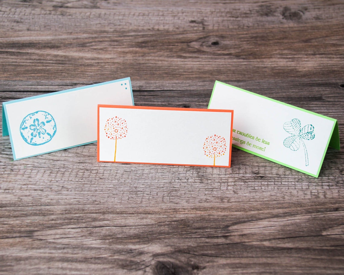 Shamrock Place Cards with Irish Blessing Set of Handmade | Etsy