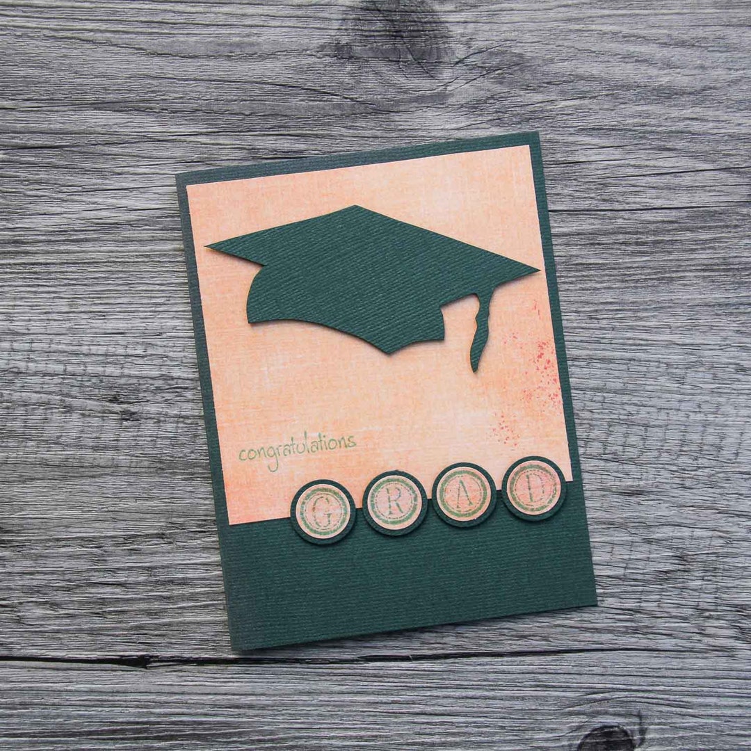 Graduation Card in Green and Yellow for College and High School ...