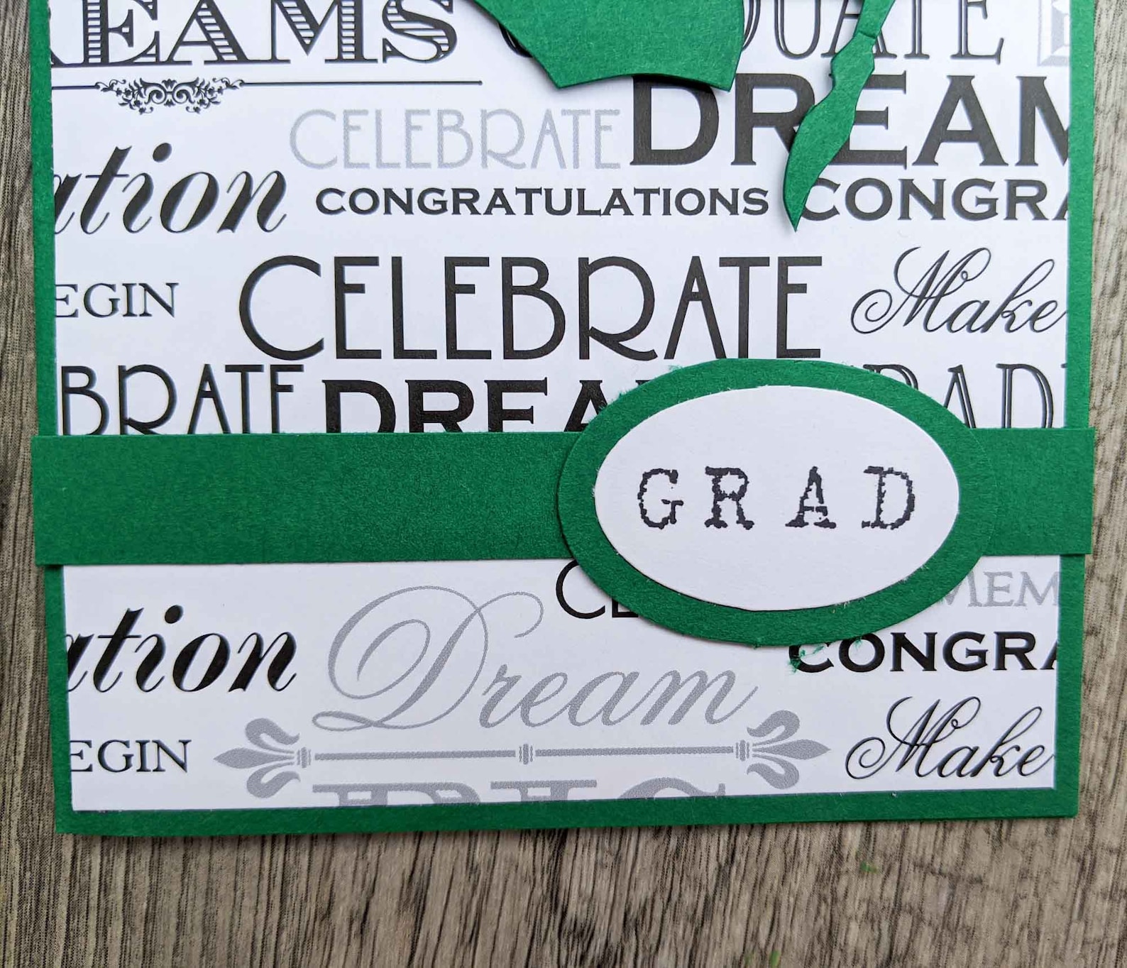 Graduation Card in Green and White for College and High School | Etsy