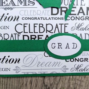Graduation Card in Green and White for College and High School ...