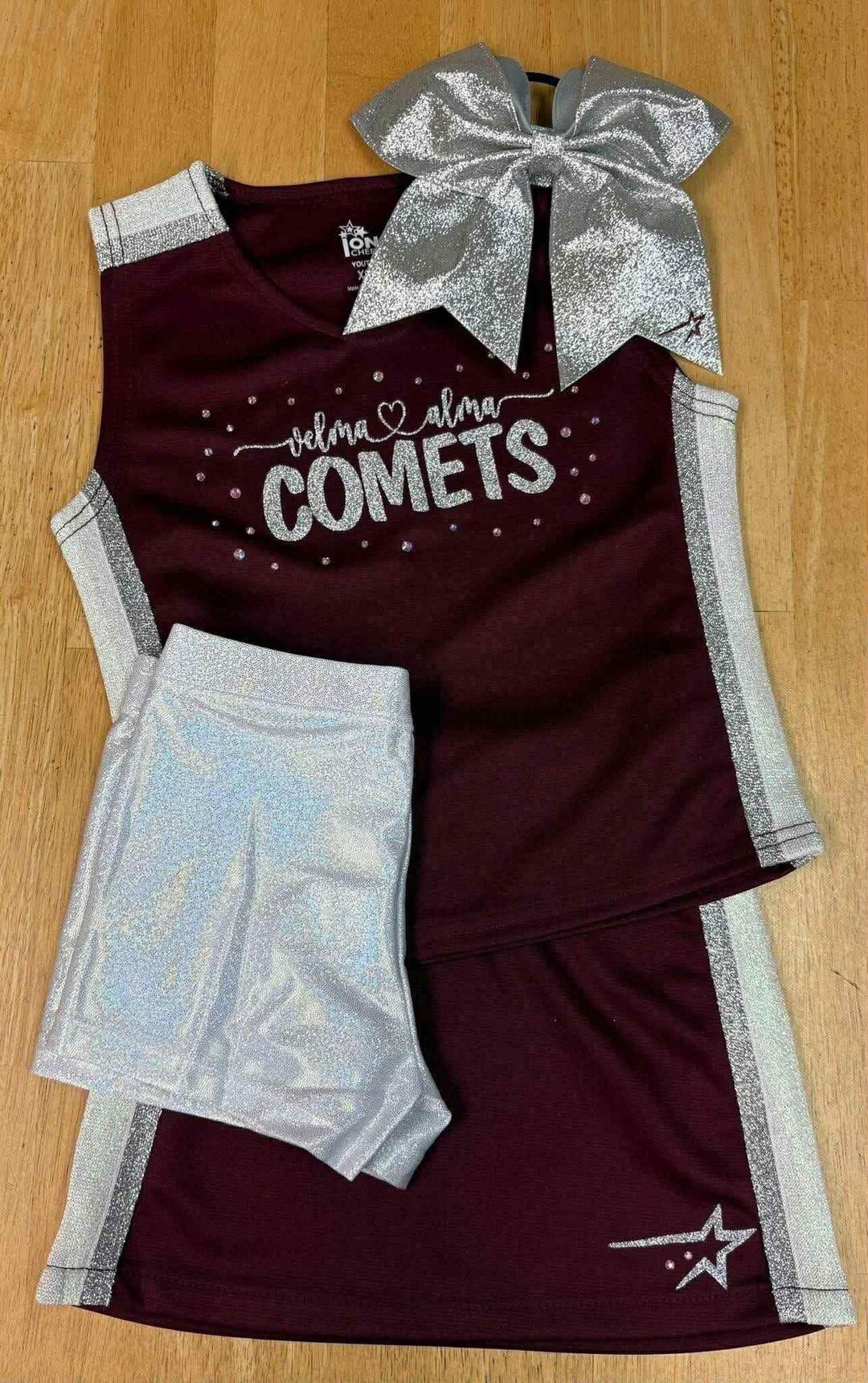 Custom Cheer Suit: Rhinestone Team Uniform With Bow - Etsy