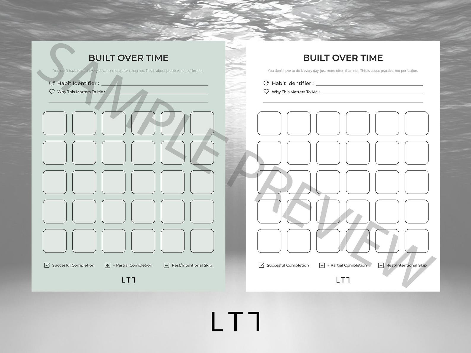 Habit Tracker Printable PDF | Built Over Time | Minimalist Habit ...