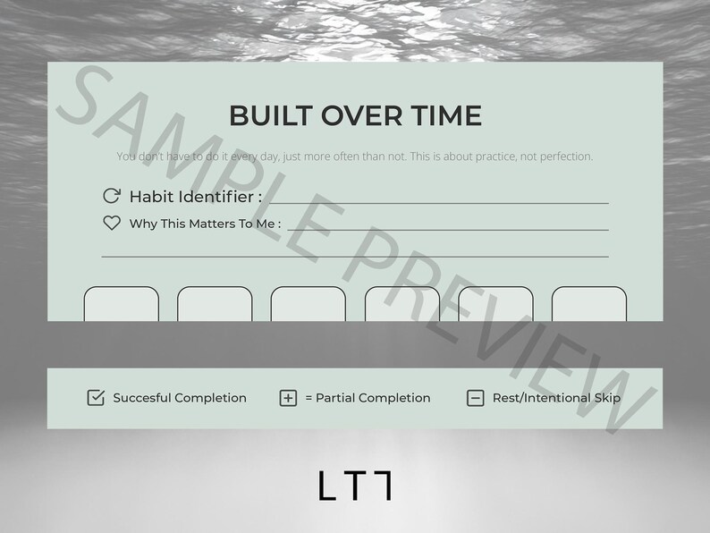 Habit Tracker Printable PDF | Built Over Time | Minimalist Habit ...