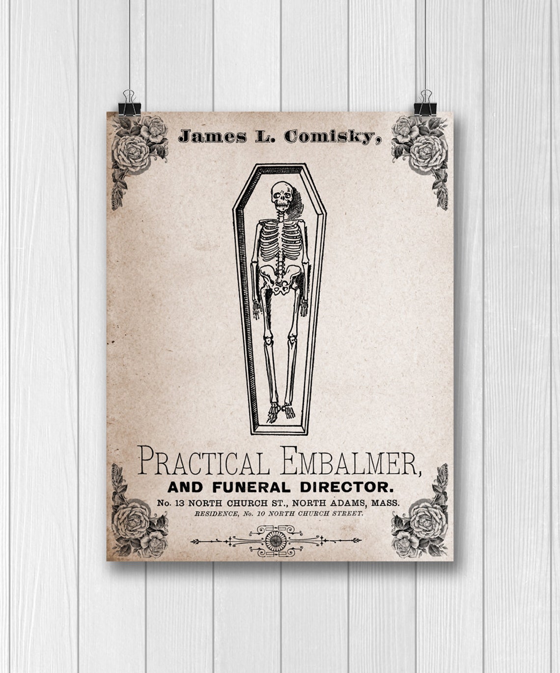 Coffin Skeleton Undertaker Embalmer Funeral Ad Giclee Art - Etsy