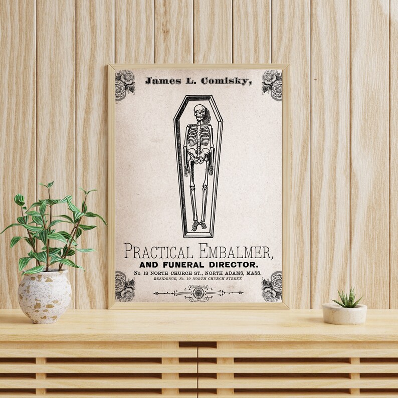 Coffin Skeleton Undertaker Embalmer Funeral Ad Giclee Art - Etsy