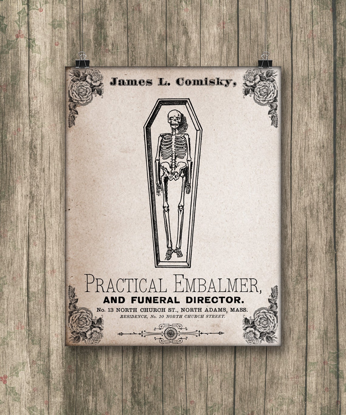 Coffin Skeleton Undertaker Embalmer Funeral Ad Giclee Art - Etsy