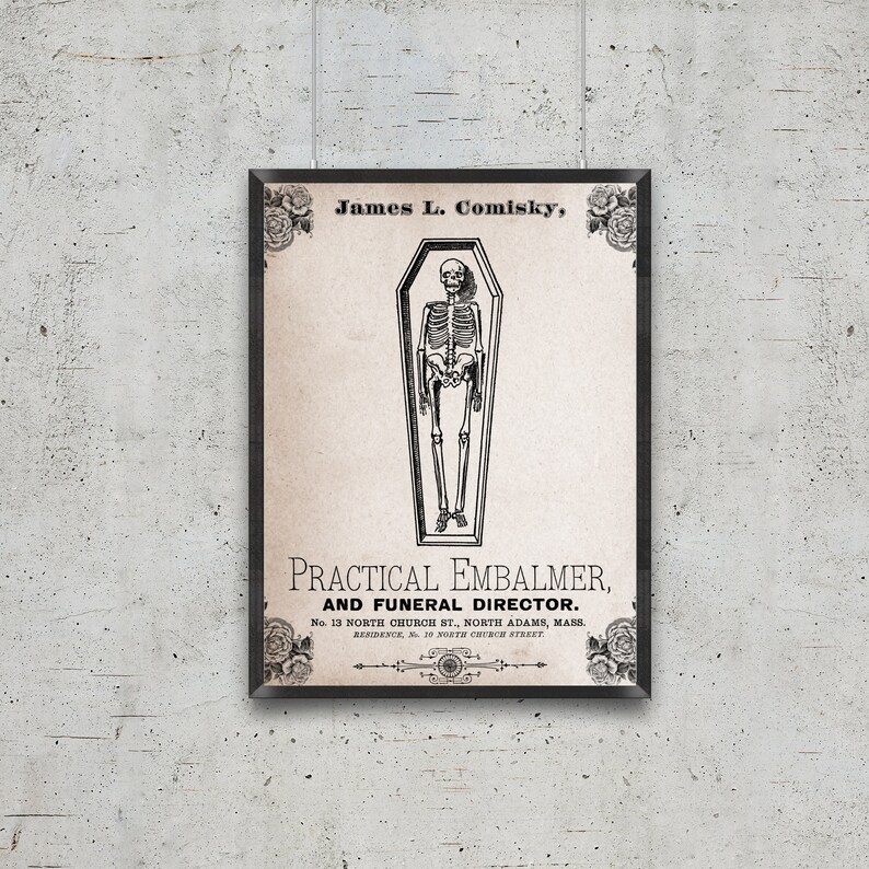 Coffin Skeleton Undertaker Embalmer Funeral Ad Giclee Art - Etsy