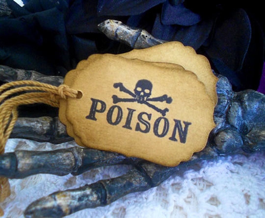 Skull and Crossbone Poison Gift Hang Tags Coffee Stained - Etsy