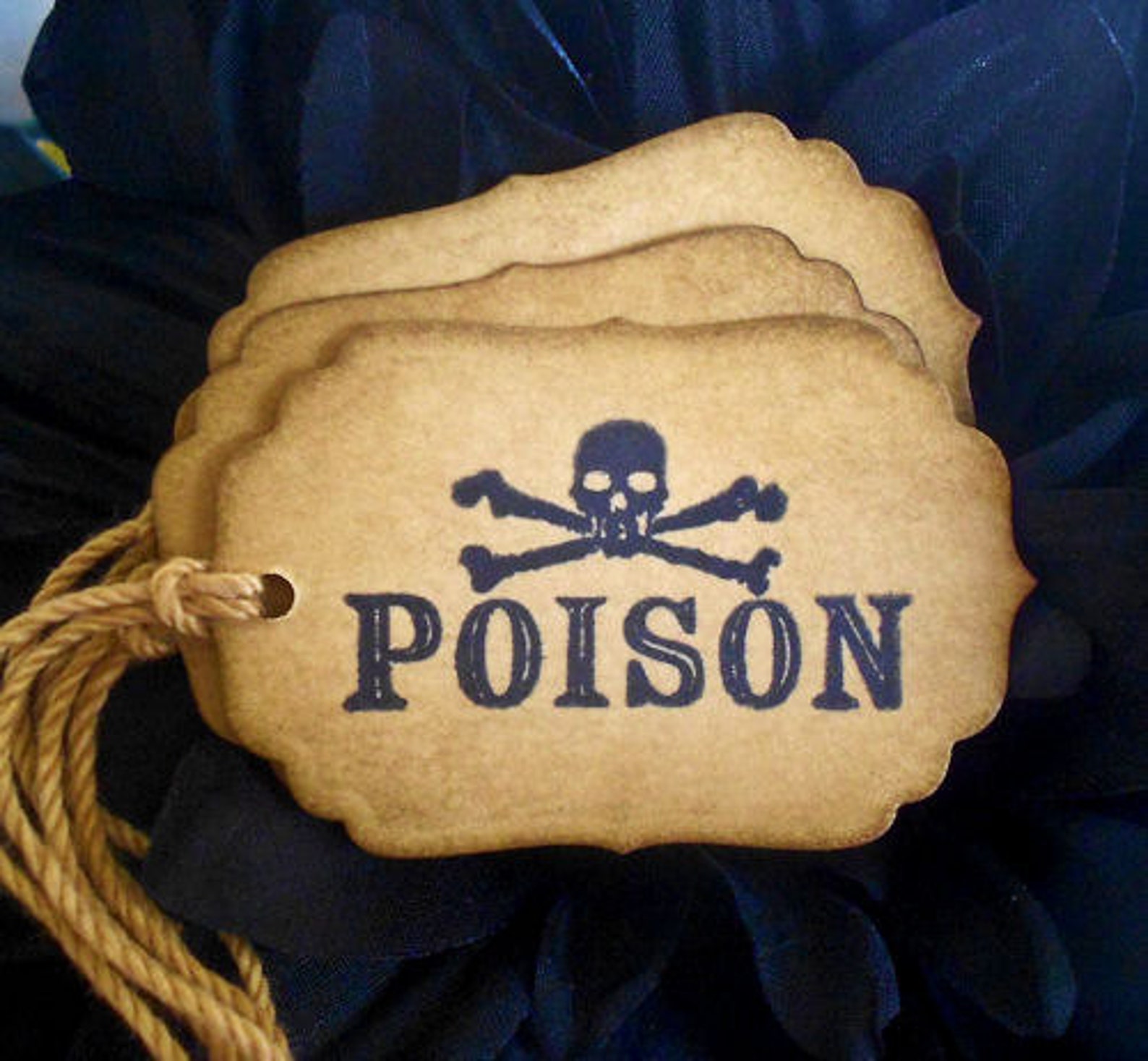 Skull and Crossbone Poison Gift Hang Tags Coffee Stained - Etsy
