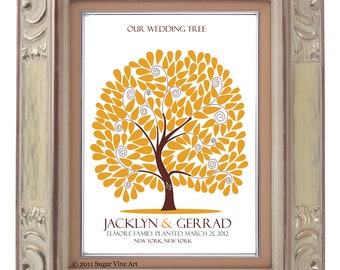 THUMBPRINT TREE spring wedding tree guest book fingerprint | Etsy