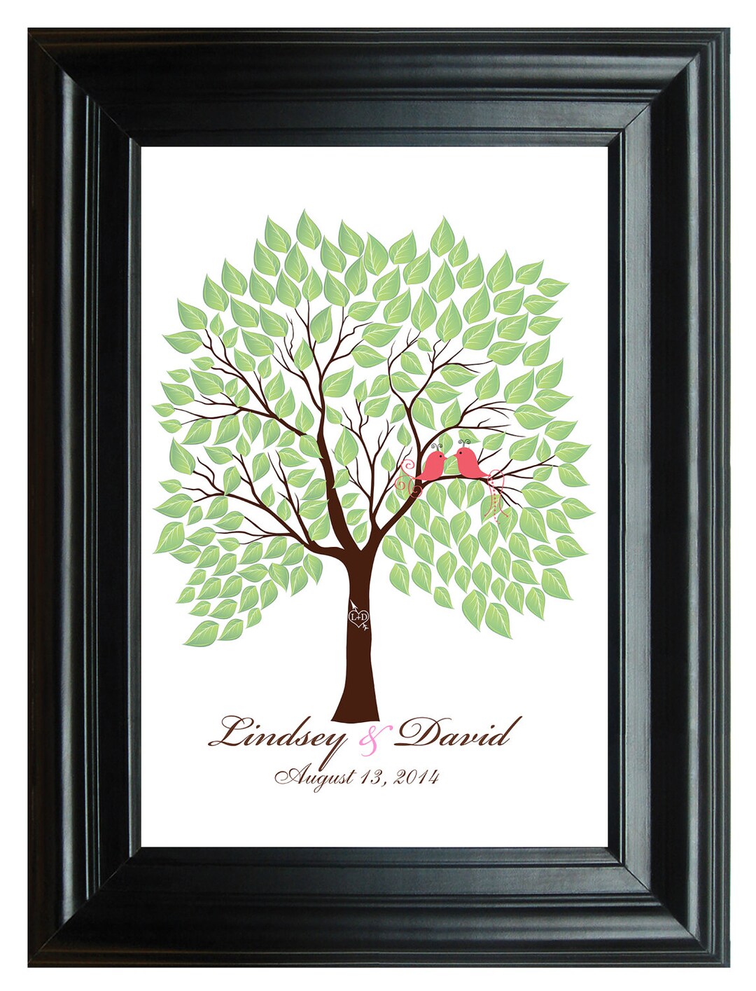 Digital WEDDING TREE Guestbook, Printable Spring Thumbprint Guest Book ...