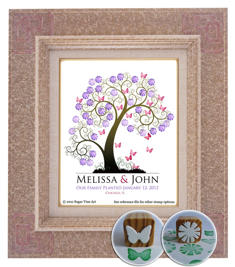 GUEST BOOK TREE Wedding Wedding Tree Guest Book Thumbprint - Etsy