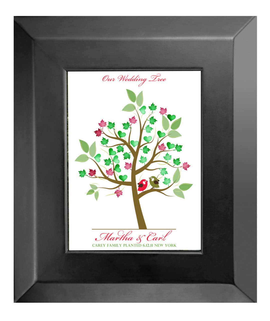 Digital WEDDING TREE Guestbook, Printable Spring Thumbprint Guest Book ...