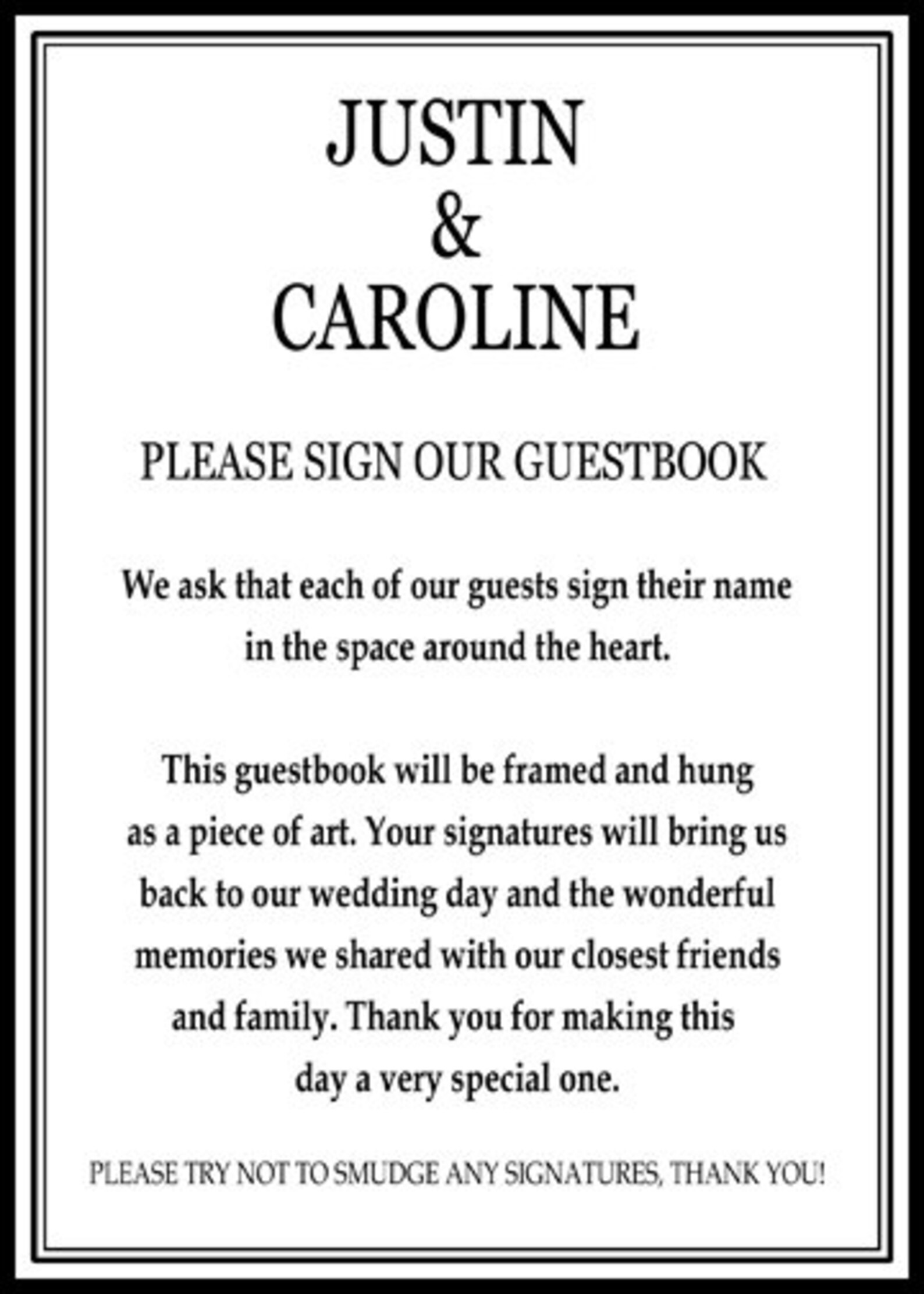 13x19 Signature Guest Book Wedding Heart Guestbook - Etsy