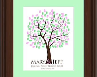 WEDDING FINGERPRINT GIFT Tree Thumbprint Tree Love Birds | Etsy