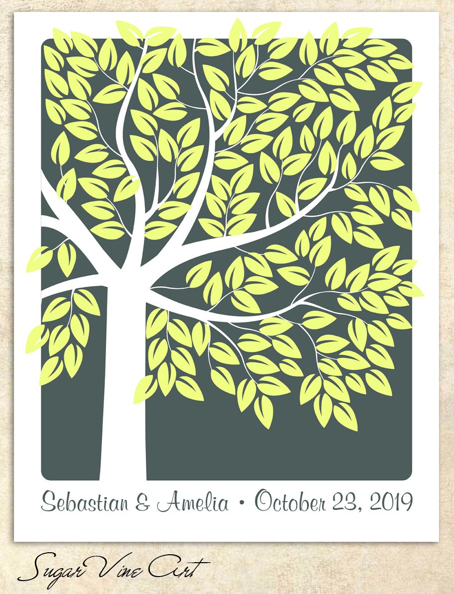 MODERN KEEPSAKE Wedding Tree Personalized Print Wedding | Etsy