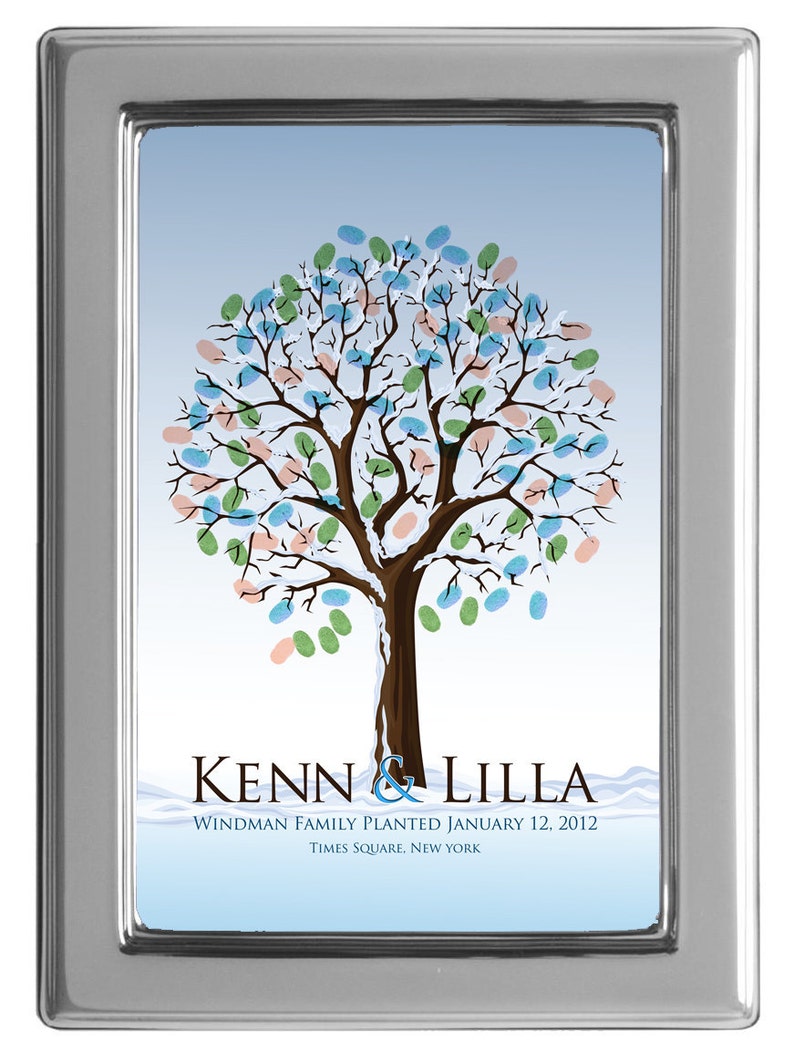 THUMBPRINT TREE Winter Wedding Tree Guest Book Fingerprint - Etsy