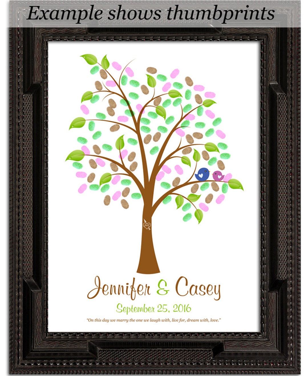 Fingerprint Guest Tree Wedding Poster Thumbprint Stamp Tree - Etsy