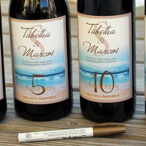 Beach Wine Labels Wedding Guest Book, Beach Wine Labels, WINE LABELS ...