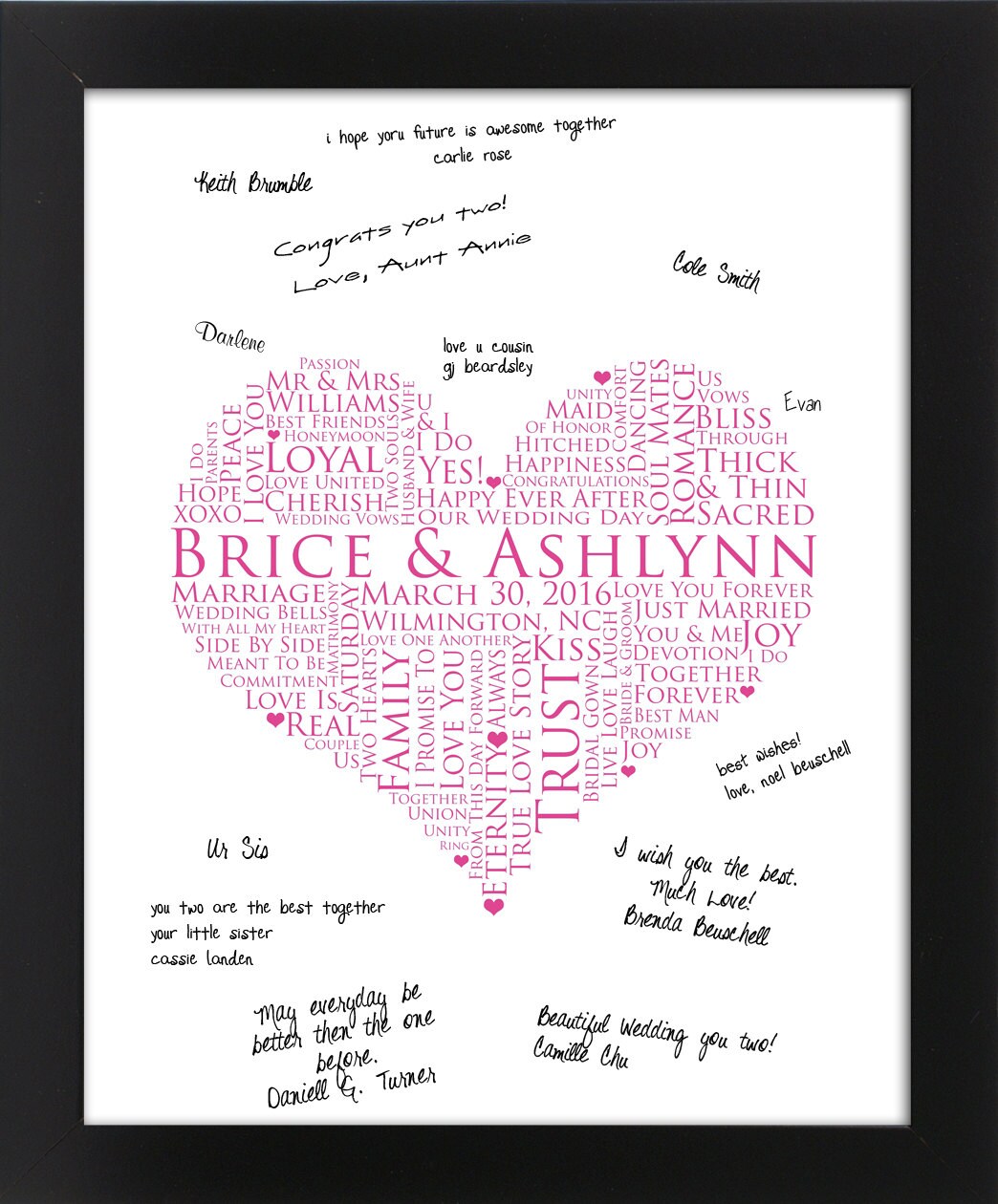 Interactive Art Print Guestbook personalized word art | Etsy