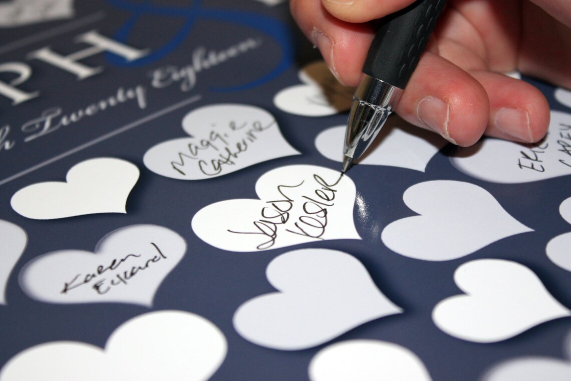 90 Guest Sign in 13x19 Unique Wedding Guest Book Wedding - Etsy