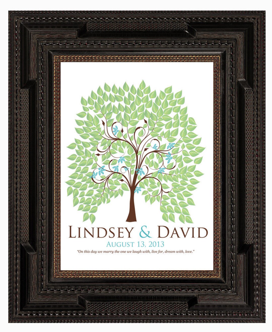 WEDDING SIGNATURE TREE Guest Book, Spring Fingerprint Tree Guest Book ...