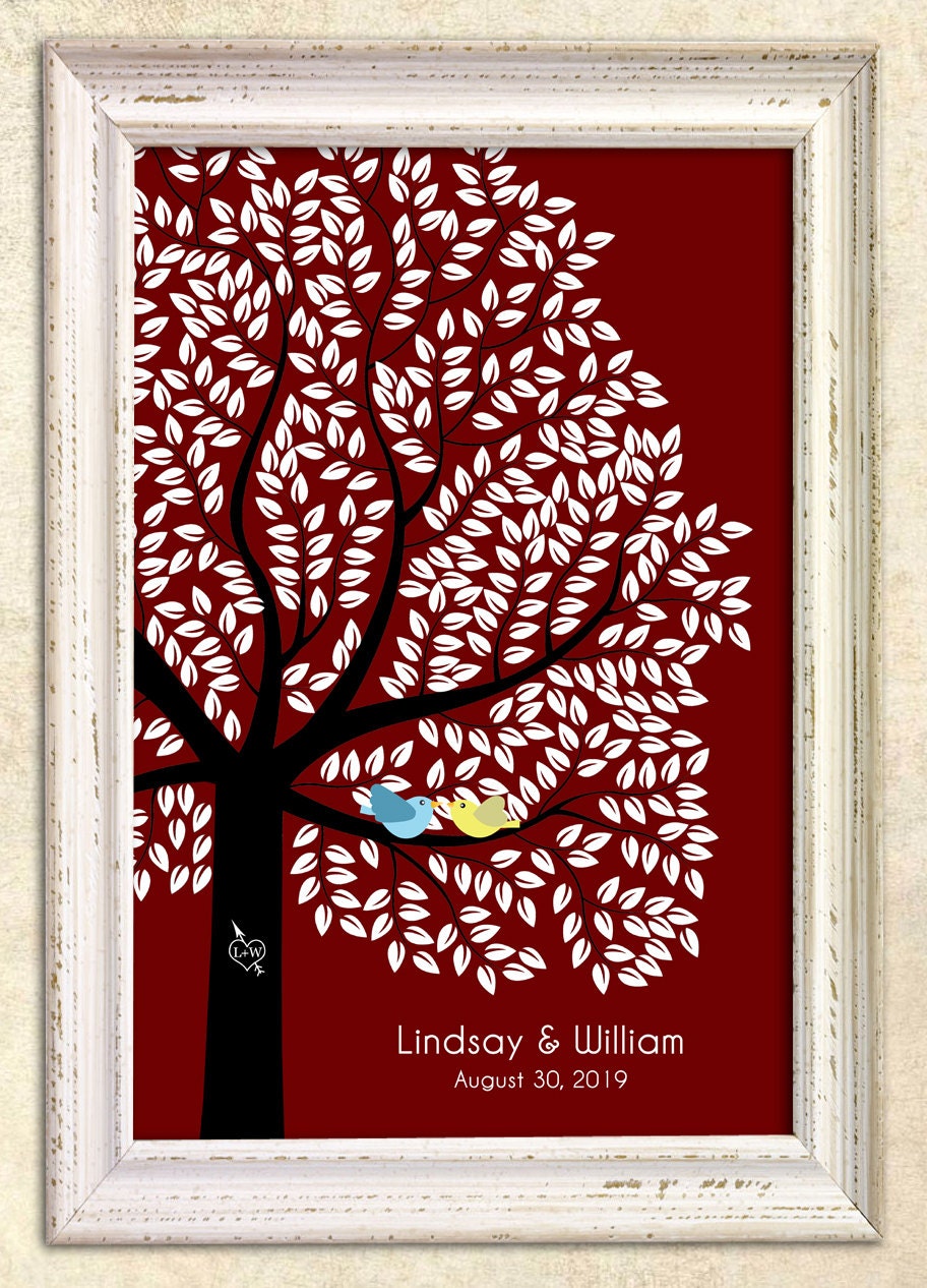 300 Plus guests signature GUEST TREE Unique Wedding Guest | Etsy