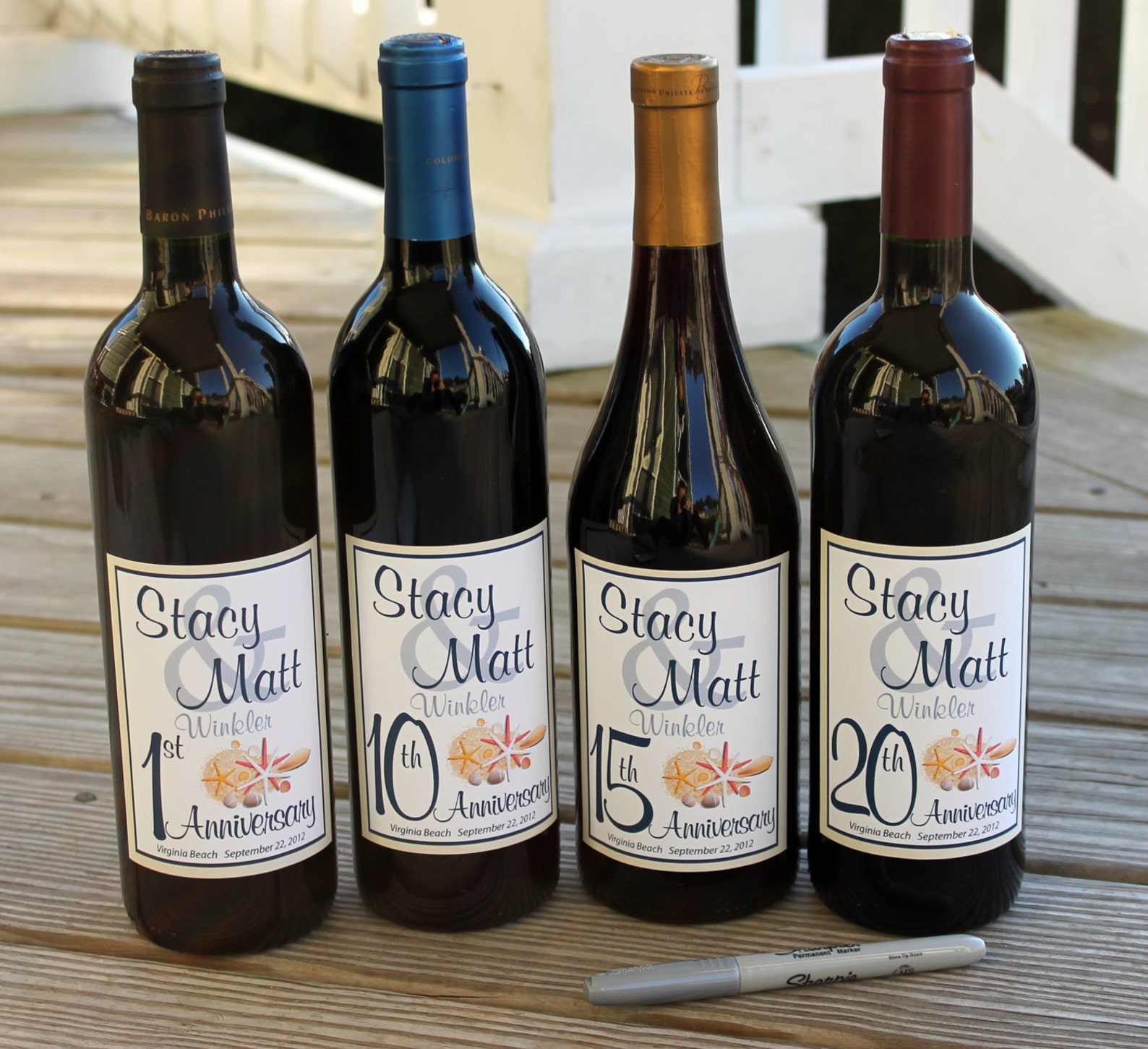 Beach Wine Labels Wedding Guest Book Beach Wine Labels WINE | Etsy