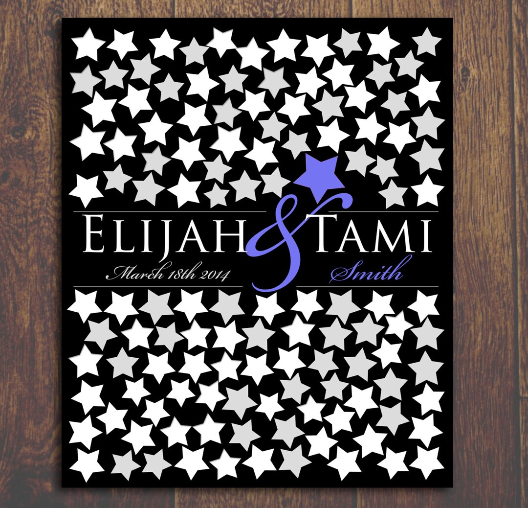 Stars Signature Poster Large 123 Guest Sign in 20x24 Unique Gift Guest ...