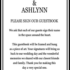 11x17 Signature Guest Book, Guest Sign in for Wedding, Personalized ...