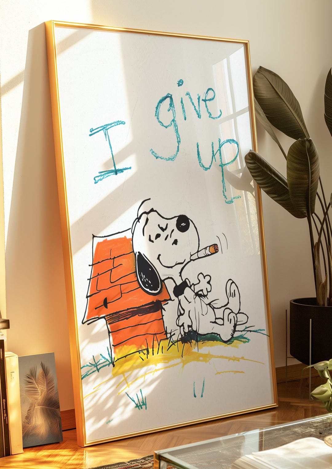 Snoopy Crash Out Poster - Peanuts Cartoon Art Print Poster - Etsy